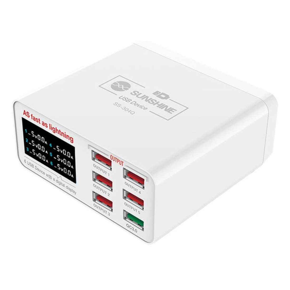 SUNSHINE SS-304Q 6 Port USB Fast Charger for Phone Repair